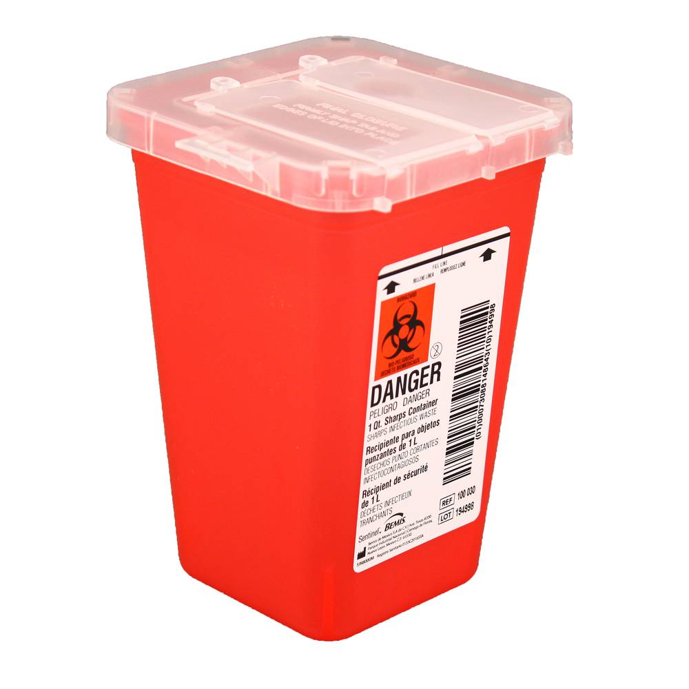 Biohazard Sharps Container – 1QT | Clinic Depot Inc.